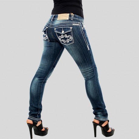 Jean slim moulant femme bleu